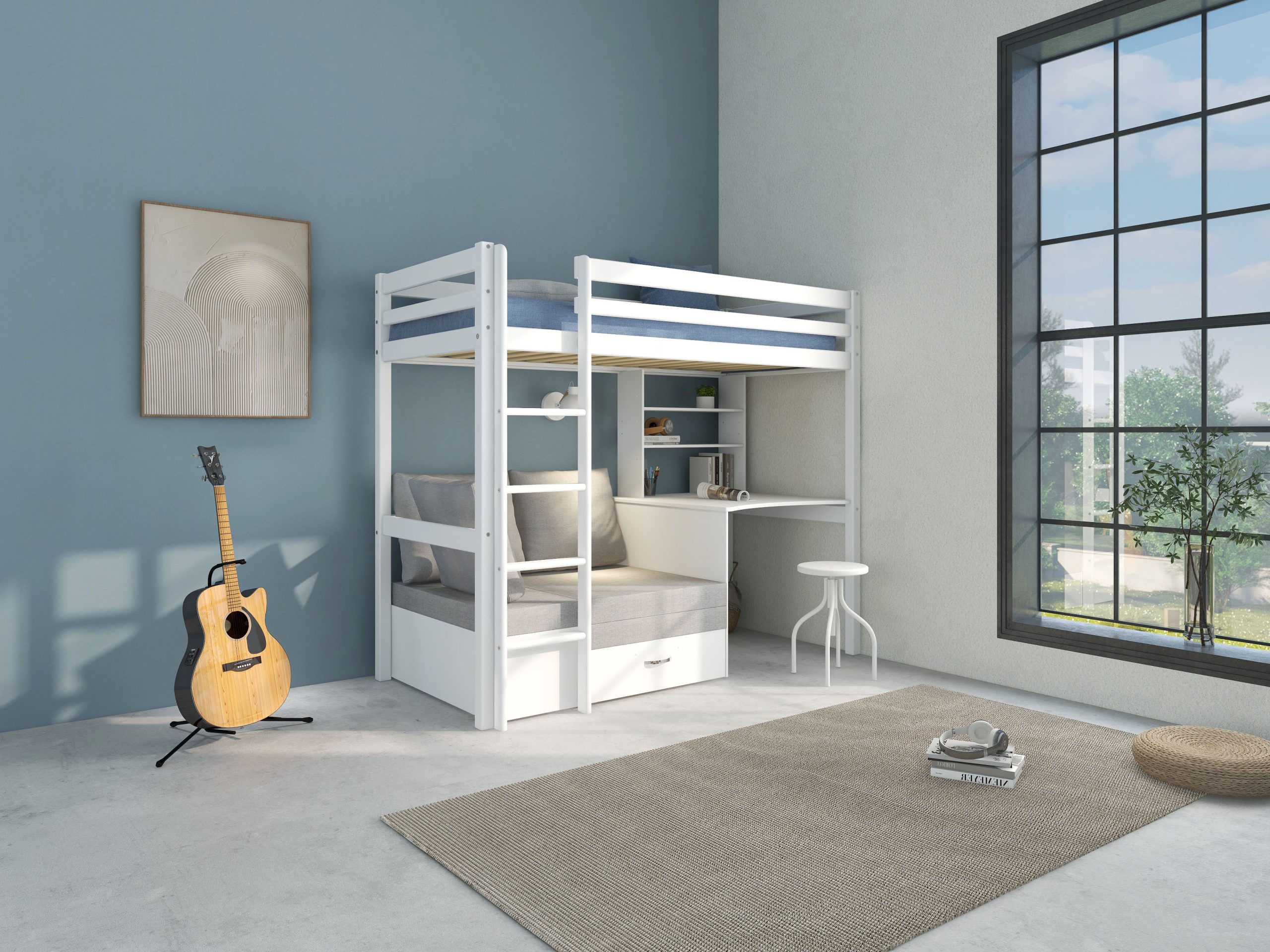 Thuka Hit 9 Highsleeper Bed with Desk and Sofa Bed - Room To Grow