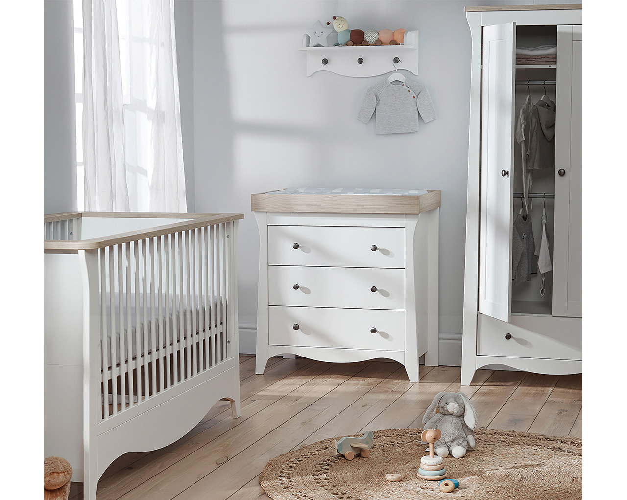 Clara Double Wardrobe in White & Driftwood Ash - Kid's Beds, Bunk Beds ...