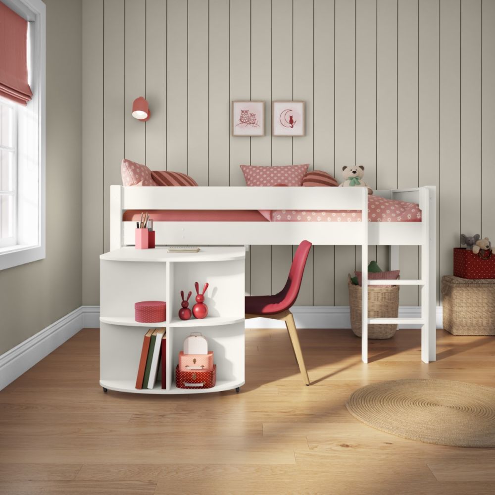 Stompa CK Midsleeper Bed with Pull Out Desk - Room To Grow