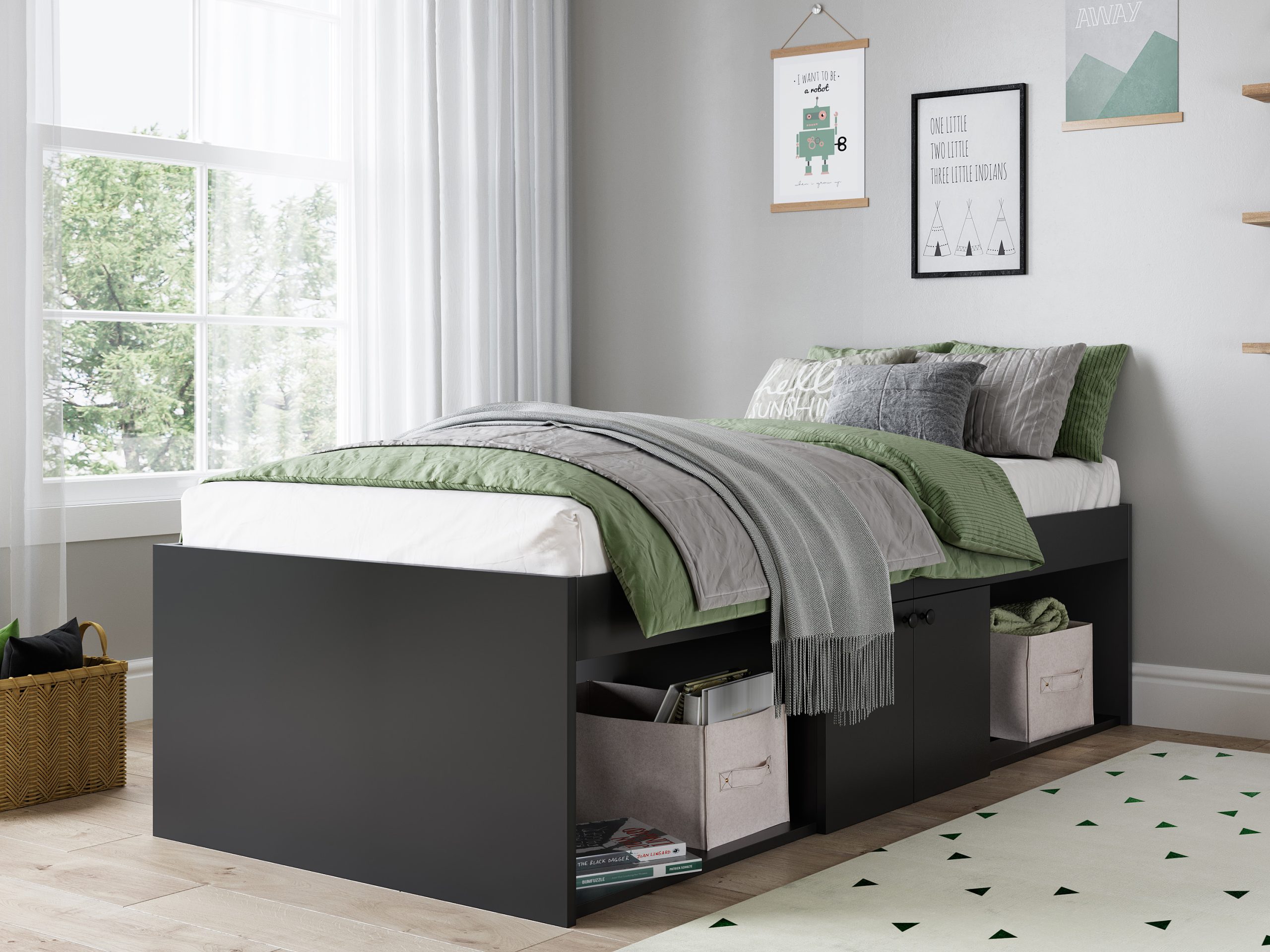 Barcelona Low Cabin Bed - Black - Room To Grow